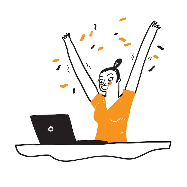 Joyful Coder Celebrating Successful Project Completion | Jiffy Designs