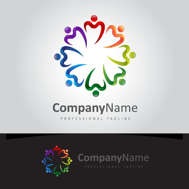 Vibrant Circular Emblem with Stylized Figures | Jiffy Designs