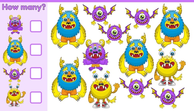 Colorful and Quirky Monster Creatures: Count and Discover | Jiffy Designs