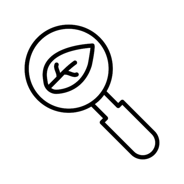 Magnifying Glass Revealing Organic Leaf Symbol | Jiffy Designs