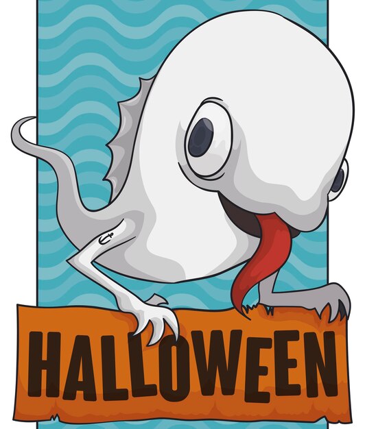 Mischievous Ghost Celebrating Spooky Halloween with Playful Grin ...