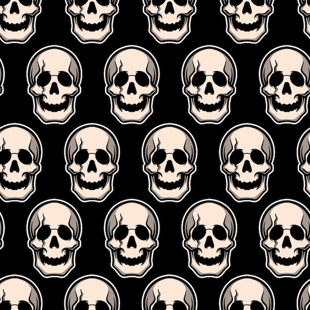 Haunting Skull Pattern: A Macabre Monochrome Masterpiece | Jiffy Designs