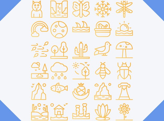 Vibrant Collection of Versatile Nature-Inspired Icons | Jiffy Designs