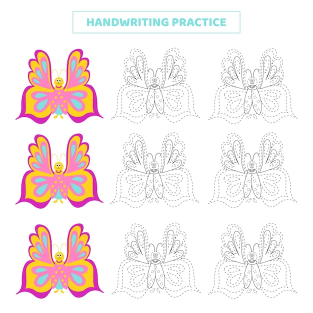 Vibrant Butterfly Designs for Handwriting Practice | Jiffy Designs