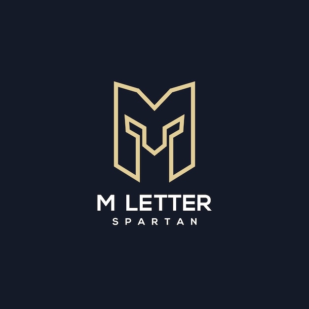 Elegant golden M-shaped symbol with Spartan-inspired design | Jiffy Designs