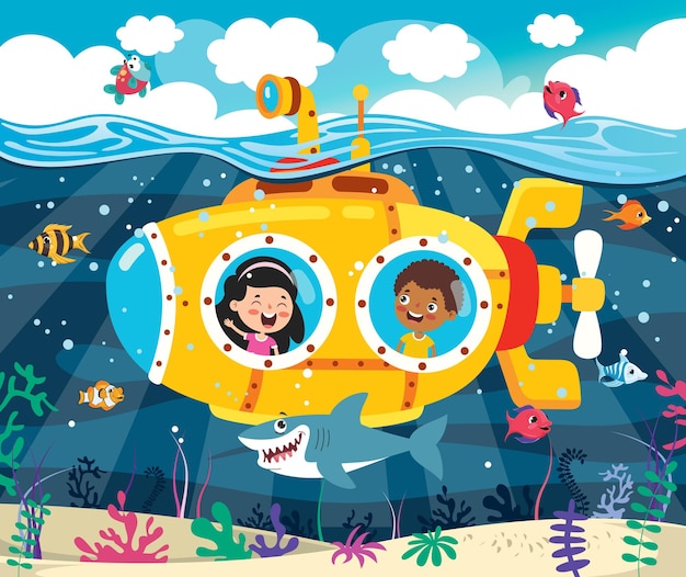 Underwater Adventure in a Vibrant Submarine Exploration | Jiffy Designs