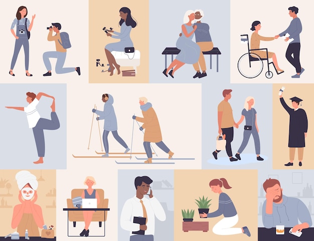 Diverse Collection of Engaging Illustrations Depicting Everyday Life ...