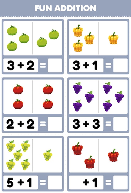 Vibrant Fruit Collection: Playful Addition Exercises | Jiffy Designs