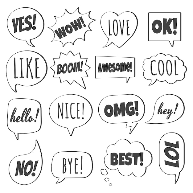 Vibrant Speech Bubbles with Expressive Lettering and Designs | Jiffy ...