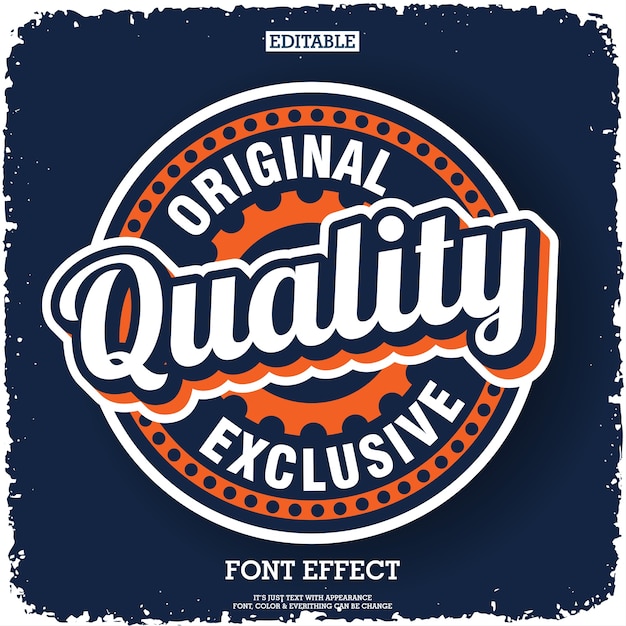 Vintage Style Quality Assurance Badge with Font Effect Illustration ...