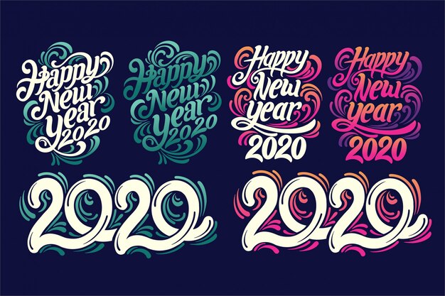 Vibrant New Year 2020 Lettering Collection | Jiffy Designs