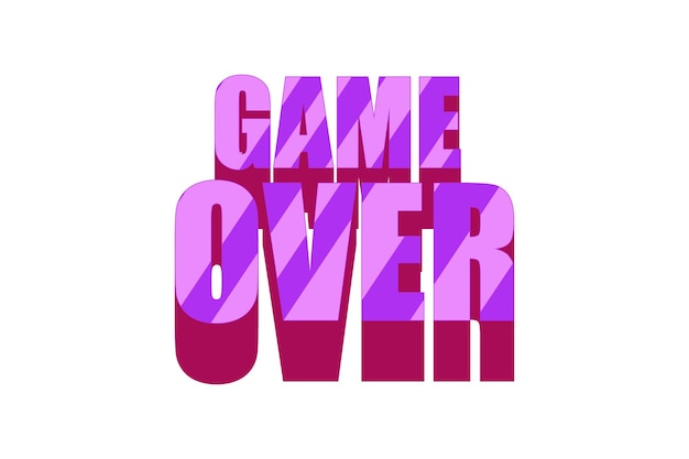Vibrant Game Over Text with Gradient Design | Jiffy Designs