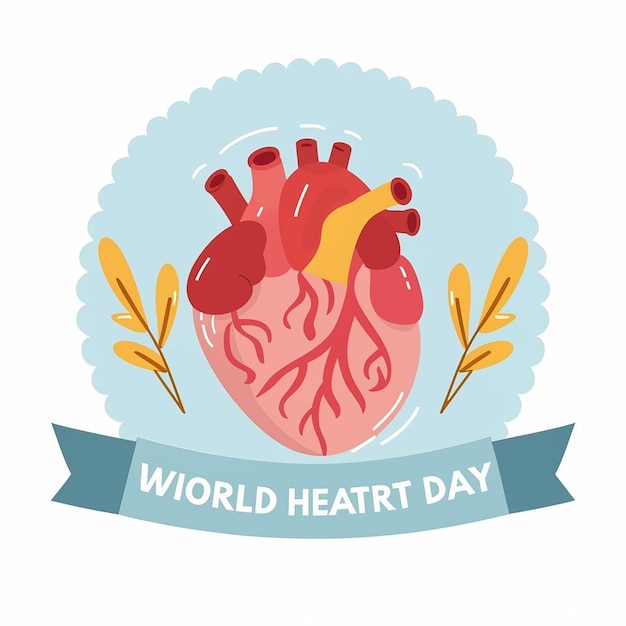 Vibrant Heart Emblem Celebrating World Heart Day | Jiffy Designs