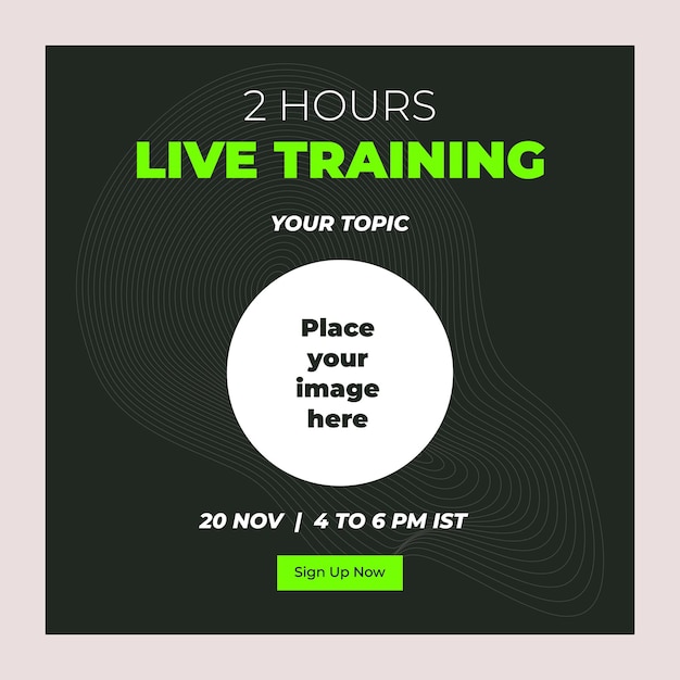 Vibrant Live Training Event Announcement with Customizable Image ...