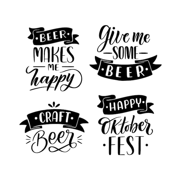 Vibrant Beer-Themed Typographic Collection with Playful Slogans | Jiffy ...