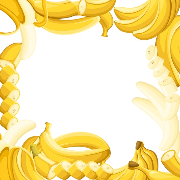 Vibrant Banana Frame with Blank Space for Text | Jiffy Designs