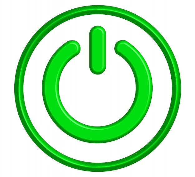 Vibrant Green Power Button Symbol | Jiffy Designs