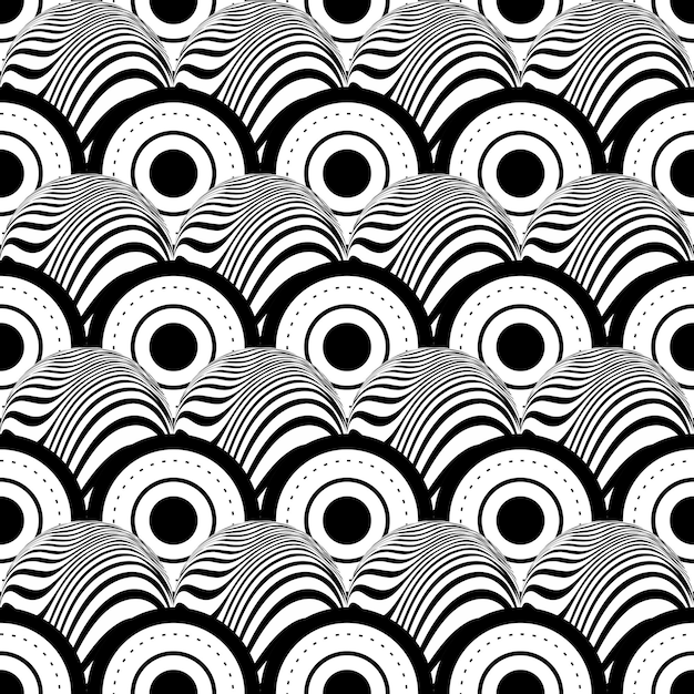 Captivating Monochrome Circular Waves Pattern | Jiffy Designs