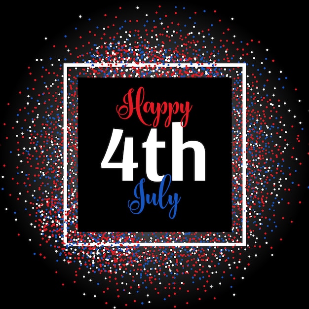 Vibrant 4th of July Celebration with Confetti Backdrop | Jiffy Designs