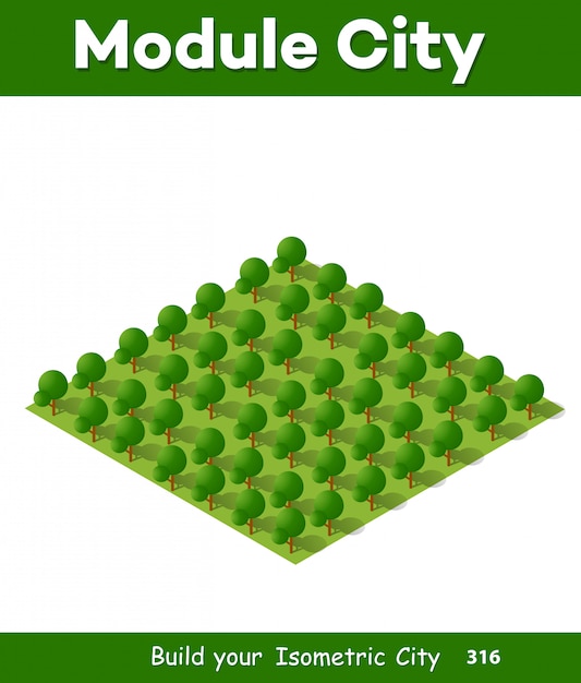 Verdant Isometric Landscape: Build Your Modular City | Jiffy Designs