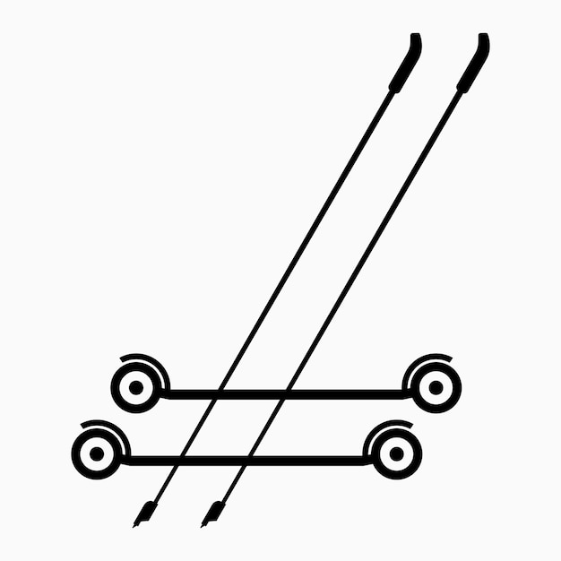 Minimalist Black Ski Poles on Wheels Design | Jiffy Designs
