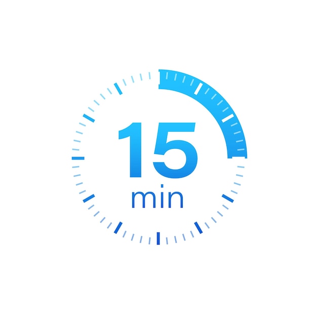 Vibrant Blue 15-Minute Timer Icon | Jiffy Designs