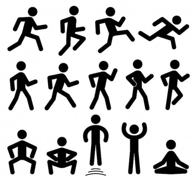 Diverse Collection of Stylized Human Movement Silhouettes | Jiffy Designs