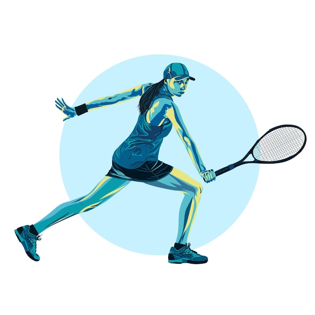 Dynamic Tennis Player in Motion on the Court | Jiffy Designs