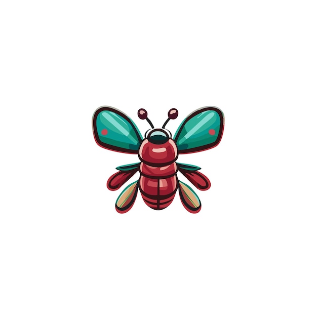 Vibrant Cartoon Firefly with Striking Red and Green Hues | Jiffy Designs