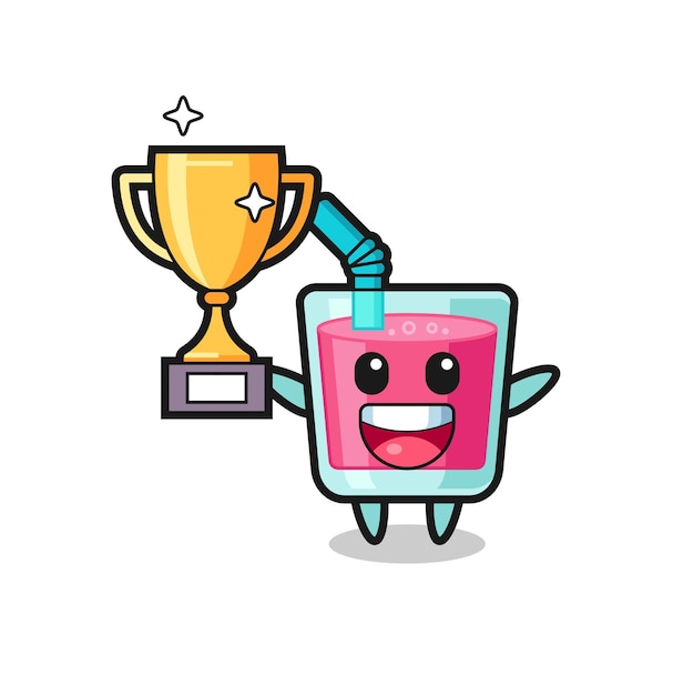 Cheerful Beverage Character Celebrates Winning Trophy | Jiffy Designs
