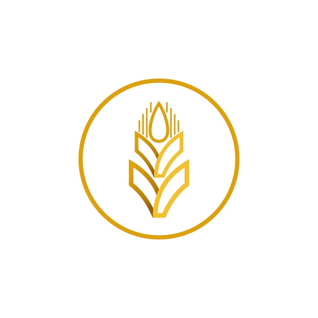 Elegant Golden Wheat Sheaf in Minimalist Circle Design | Jiffy Designs