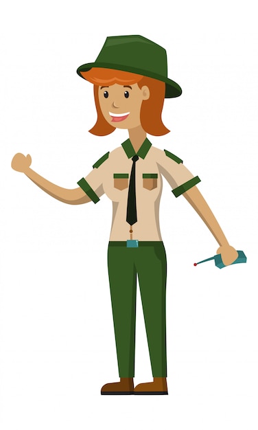 Cheerful Female Park Ranger Character Illustration | Jiffy Designs