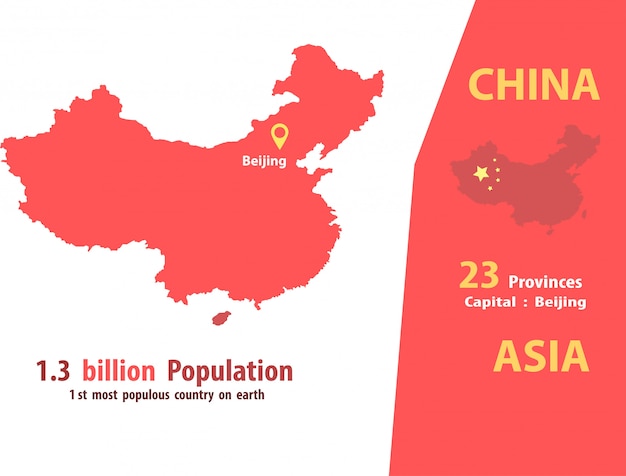 Vibrant Map of China Highlighting Provinces and Capital Beijing | Jiffy ...