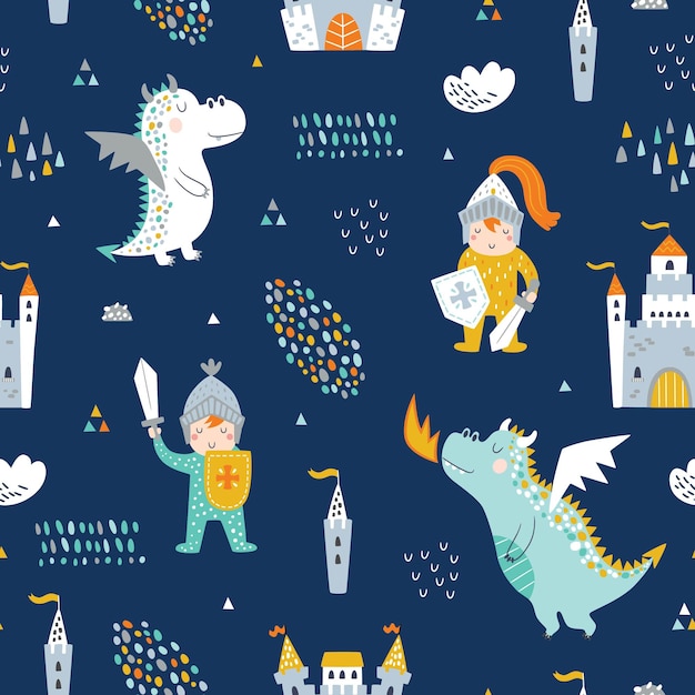 Whimsical Mythical Creatures and Castles in Vibrant Hues | Jiffy Designs