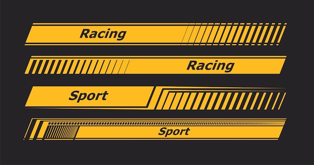 Bold Yellow Racing Stripes on Sleek Black Background | Jiffy Designs