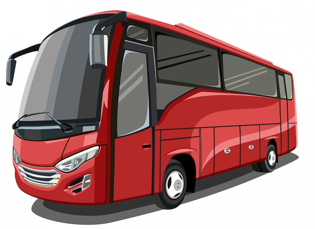 Sleek and Modern Red Bus with Tinted Windows and Streamlined Design ...