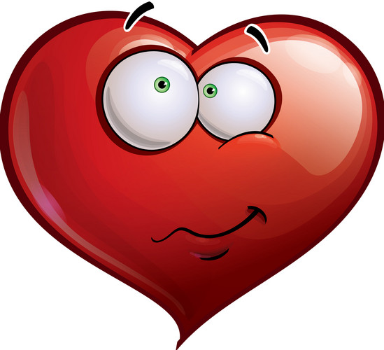 Cartoon Of A Heart Face Emoticon Embarrassed | Jiffy Designs
