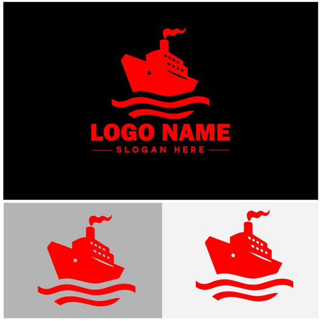 Vibrant Red Ship Logo Collection with Slogan | Jiffy Designs