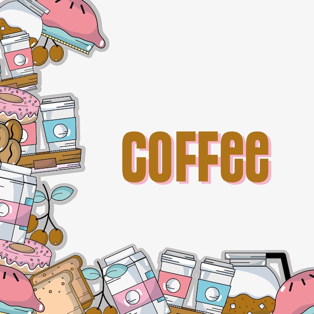 Delightful Coffee-Themed Illustration with Vibrant Accents | Jiffy Designs