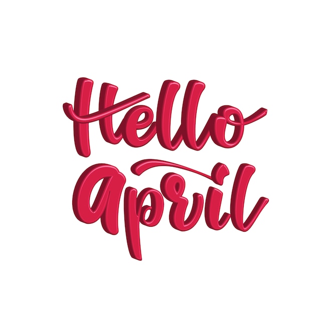 Vibrant 'Hello April' Typographic Illustration | Jiffy Designs