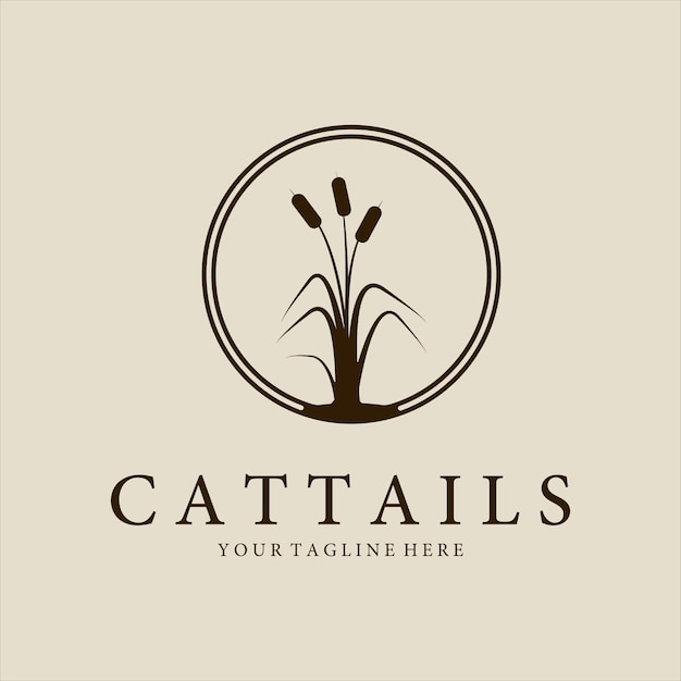 Elegant Cattails Silhouette in Circular Frame | Jiffy Designs