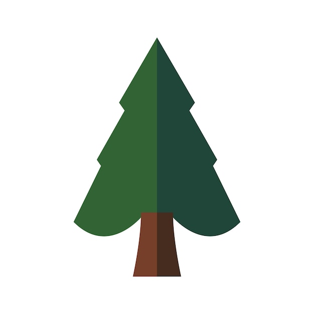 Minimalist Evergreen Tree in Shades of Green | Jiffy Designs