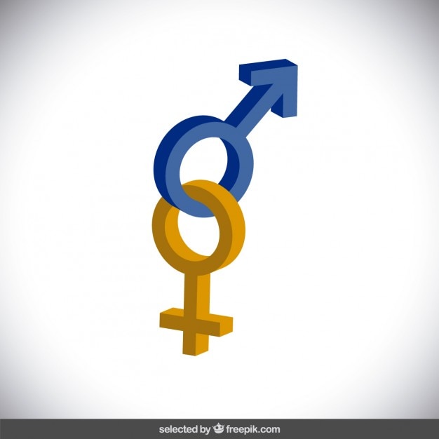 Interlocking Gender Symbols in Blue and Yellow Colors | Jiffy Designs