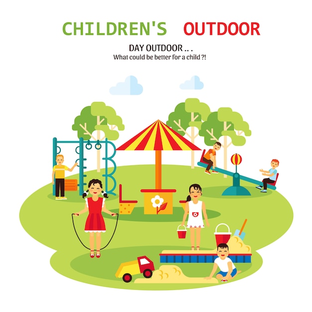 Children Playing Joyfully in an Outdoor Playground Scene | Jiffy Designs