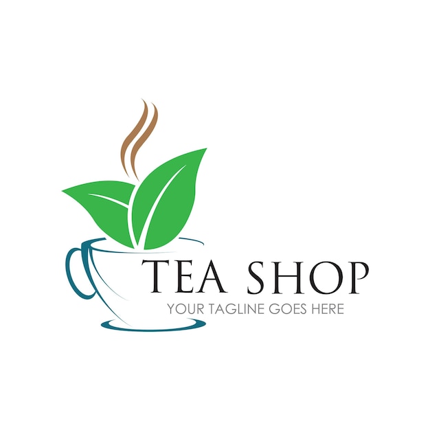 Refreshing Green Tea Leaves and Steaming Cup Logo | Jiffy Designs