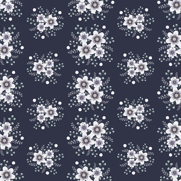 Elegant Floral Snowflake Pattern on Midnight Blue Background | Jiffy ...