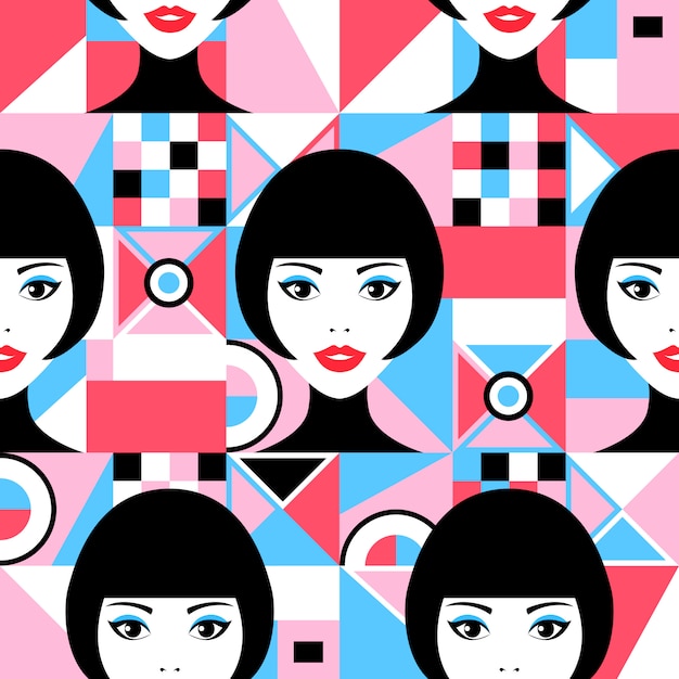 Vibrant Geometric Faces: A Diverse Collection of Graphic Elements ...