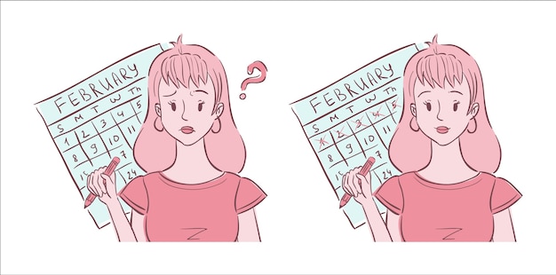 Confused young woman examining a calendar with surprise | Jiffy Designs