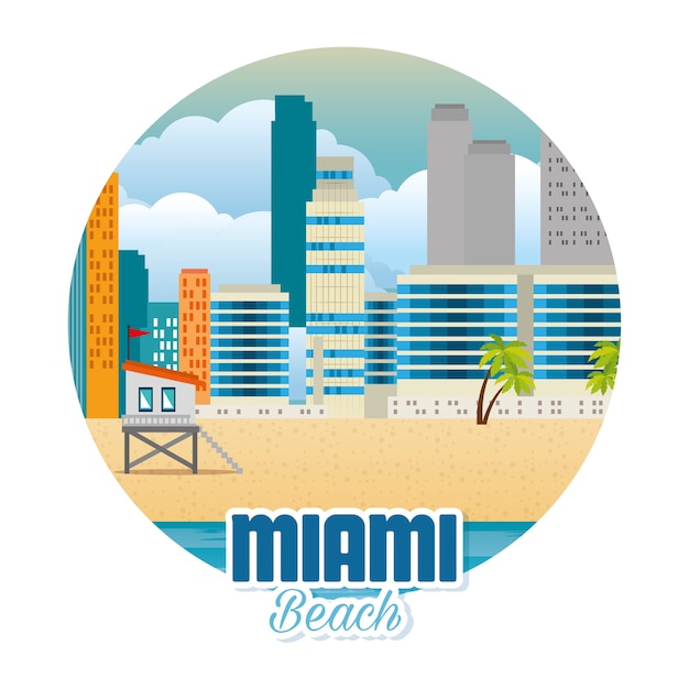 Vibrant Cityscape of Miami Beach's Iconic Skyline | Jiffy Designs