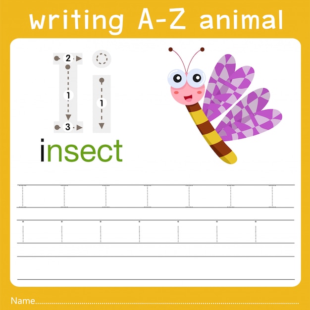 Colorful Insect Writing Practice Worksheet for Kids | Jiffy Designs